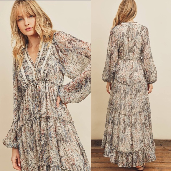 Dress Forum | Dresses | Dress Forum Paisley Tiered Maxi Dress | Poshmark